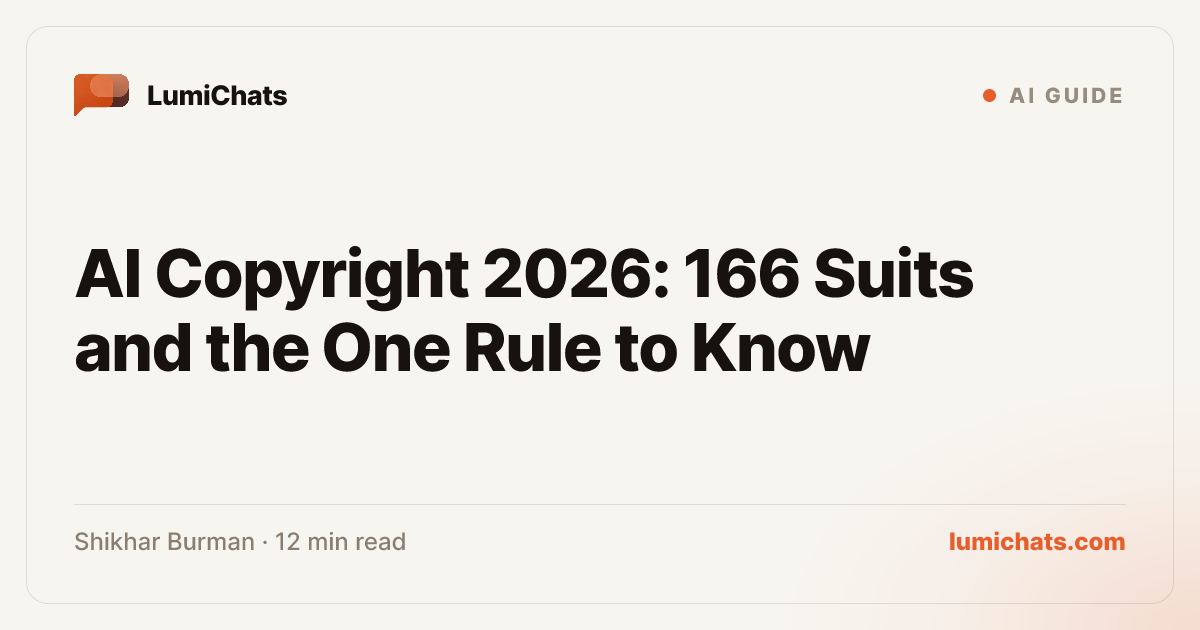 AI Copyright 2026: 166 Suits and the One Rule to Know | LumiChats ...